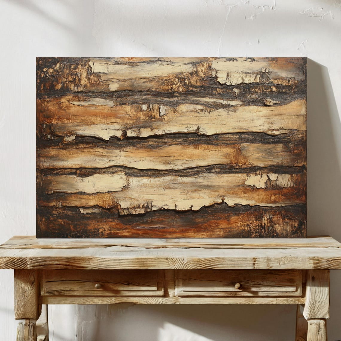 Rustic Wood Texture Abstract Wall Art Print – Earthy Tones Print For ...