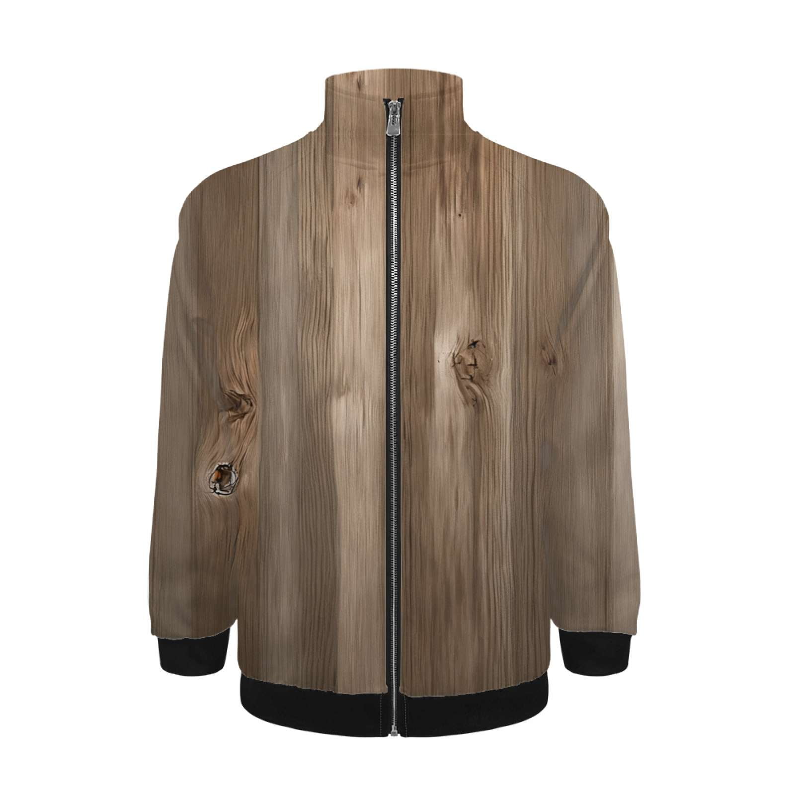 Rustic Wood Texture Panel Jacket Men's Street Cool Long Sleeves Coat ...