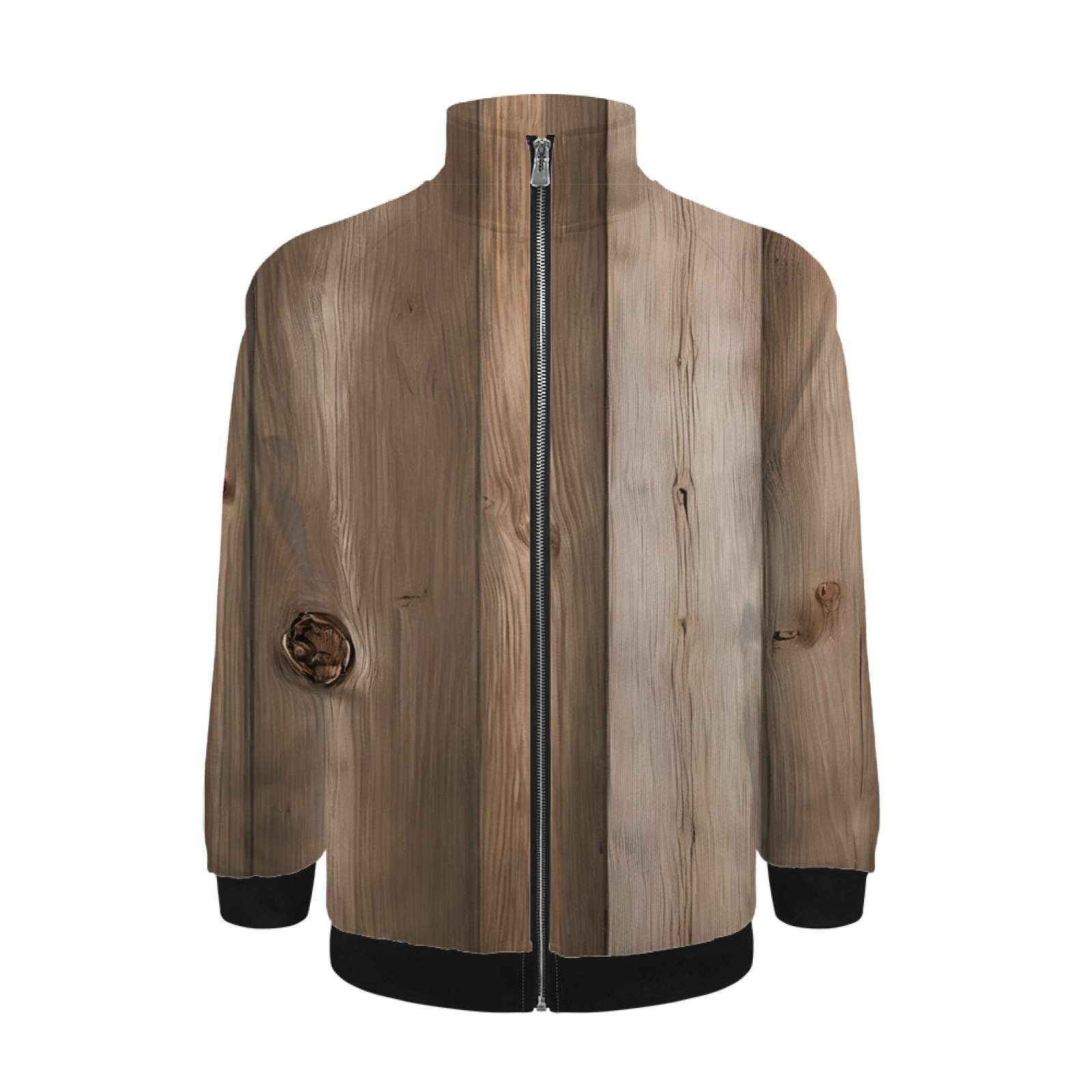 Rustic Wood Texture Panel Jacket Men's Street Cool Long Sleeves Coat ...