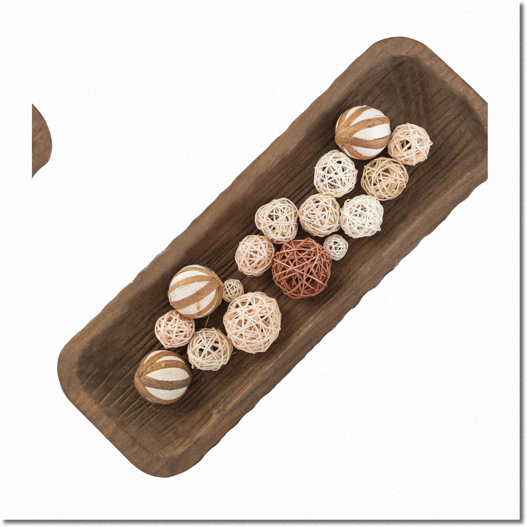 Rustic Wood Trough: Handcrafted Dough Bowl Centerpiece - Natural Candle ...