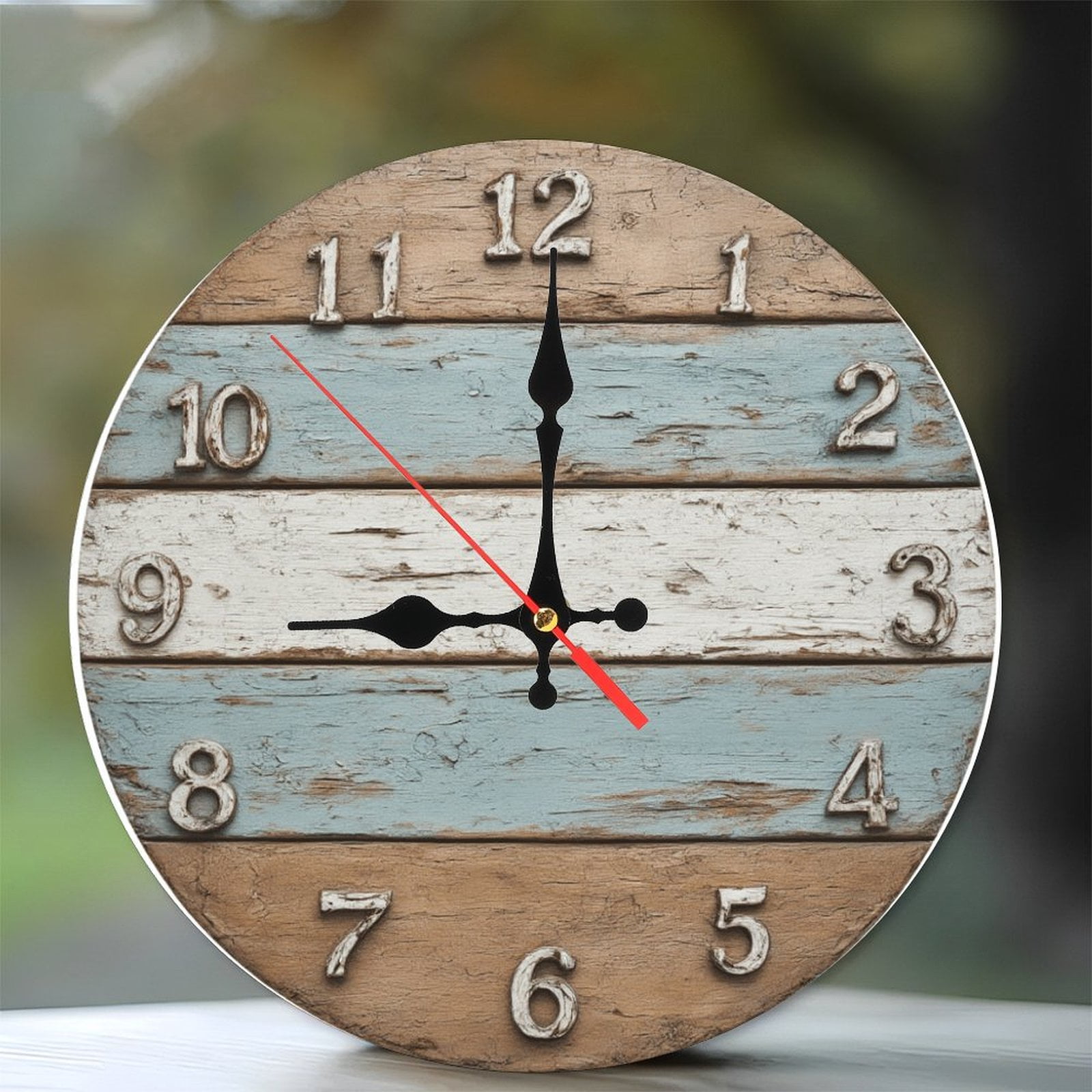 Rustic Wood Wall Clock Farmhouse Decor Home Vintage Style 10-Inch ...