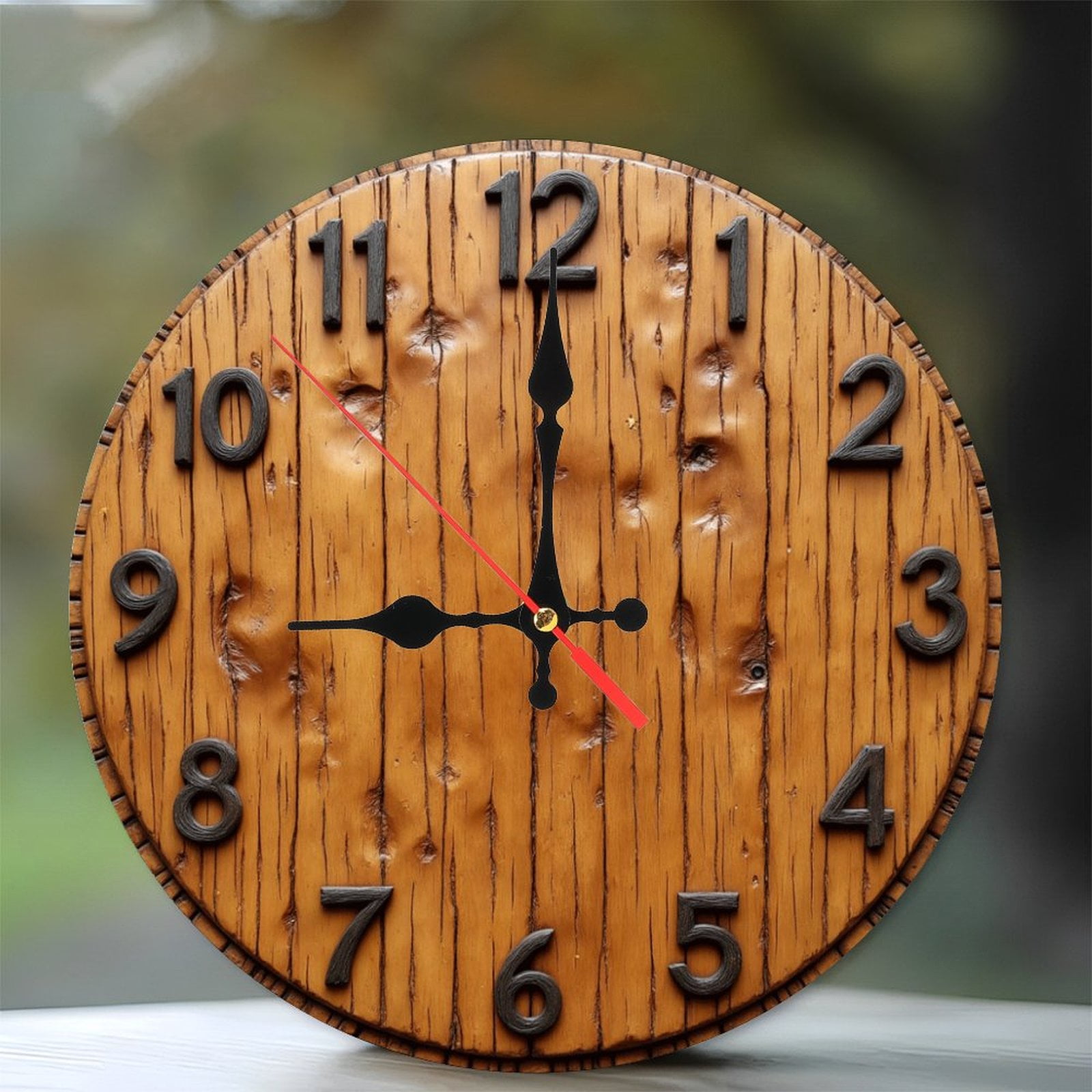 Rustic Wood Wall Clock Farmhouse Decor Unique Timepiece Home 10-Inch Silent Wooden Wall Clock ...
