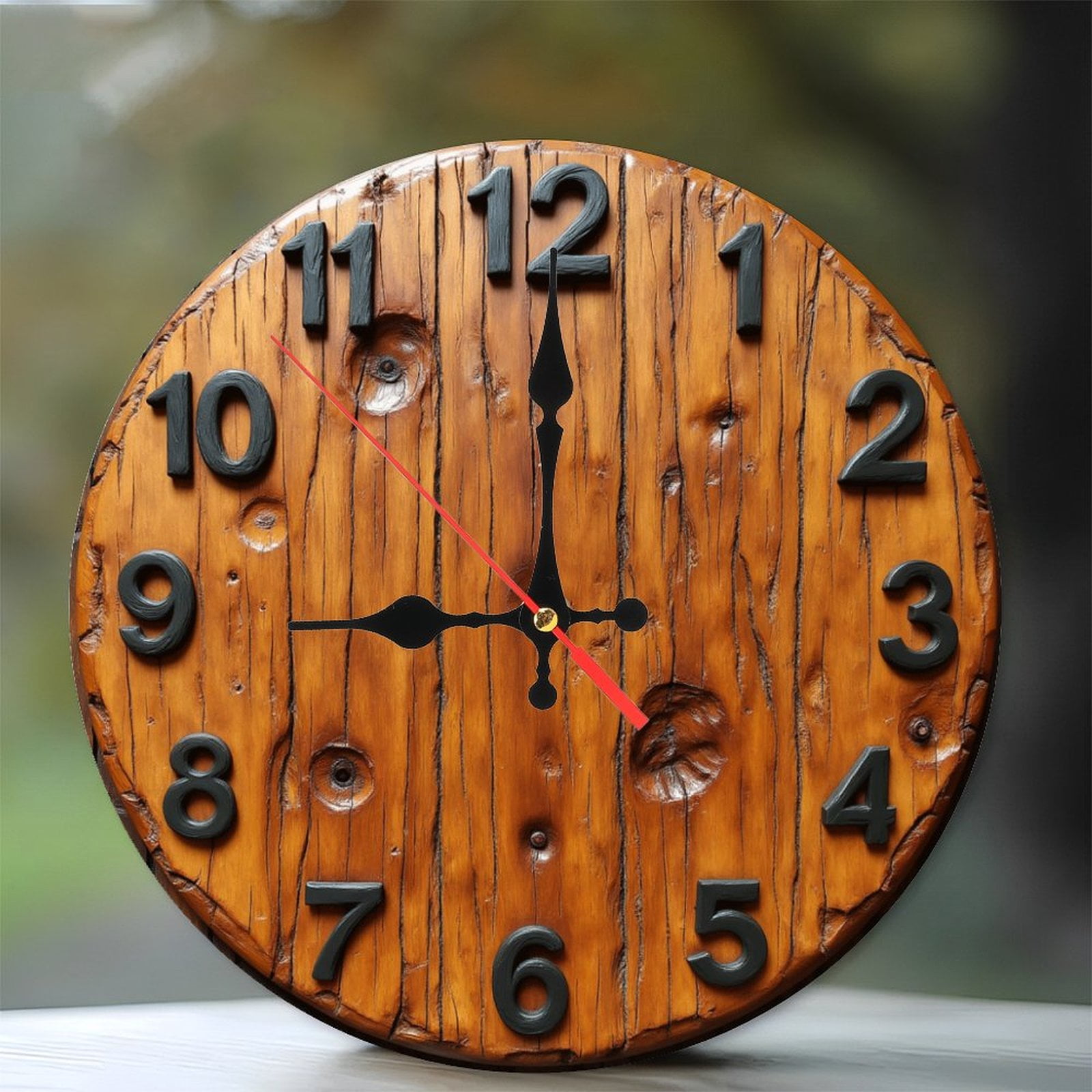 Rustic Wood Wall Clock Reclaimed Cable Spool Vintage Home Decor 10-Inch ...