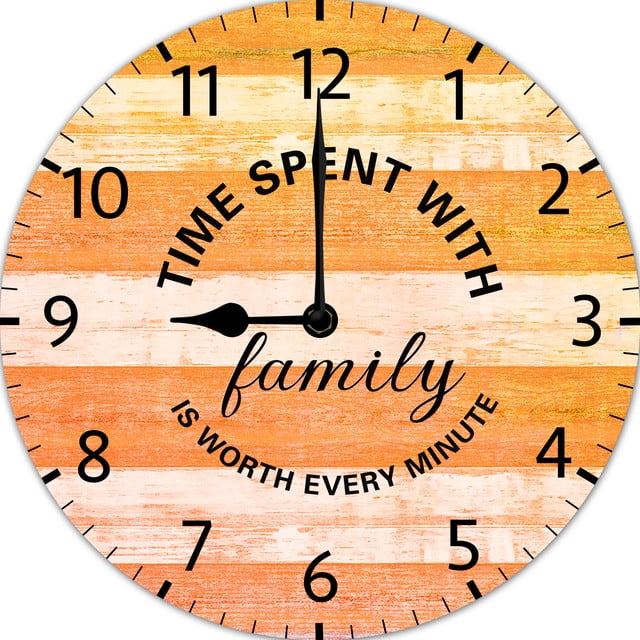 Rustic Wood Wall Clock Time Spent With Family Is Worth Every Minute ...