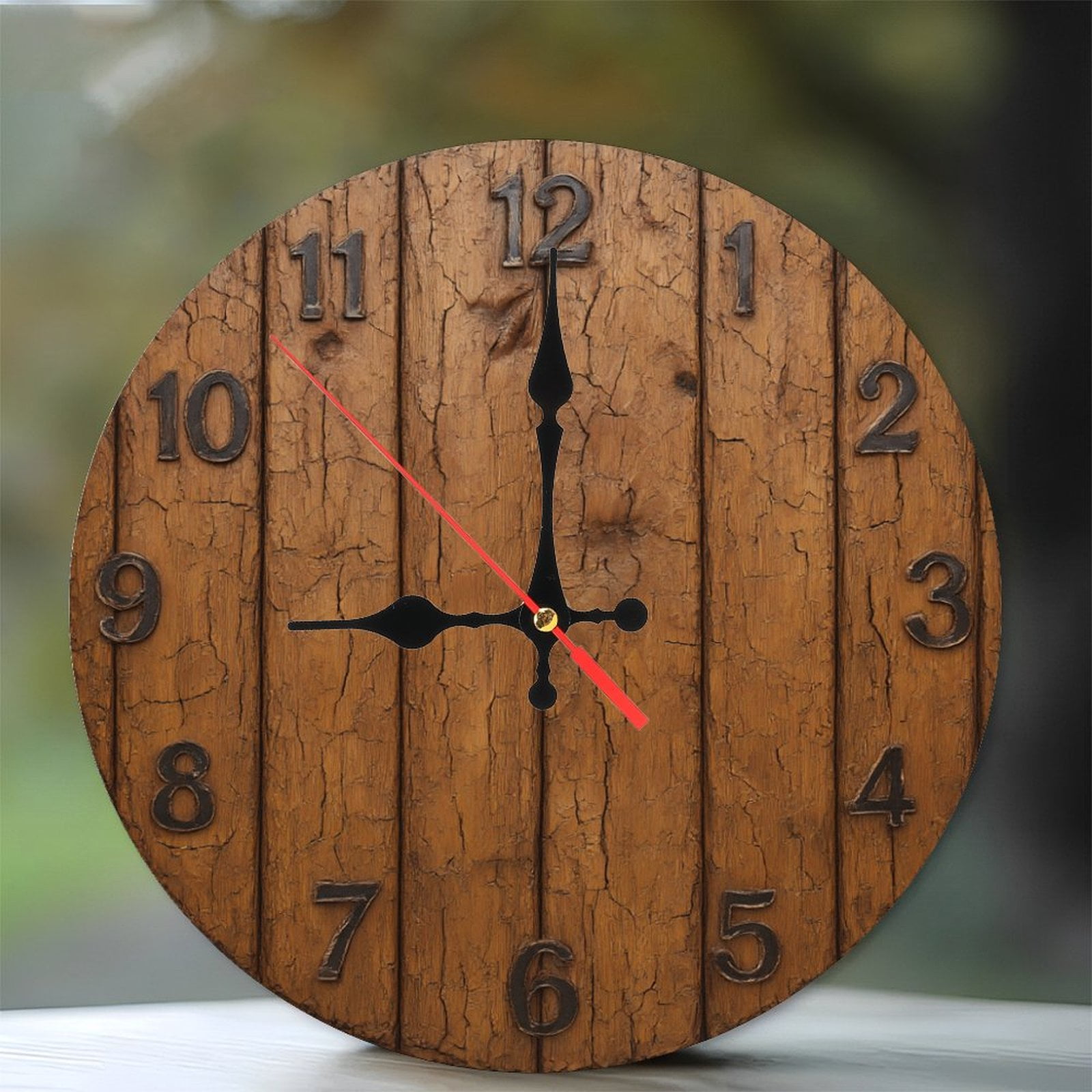 Rustic Wood Wall Clock Vintage Farmhouse Decor Home 10-Inch Silent ...