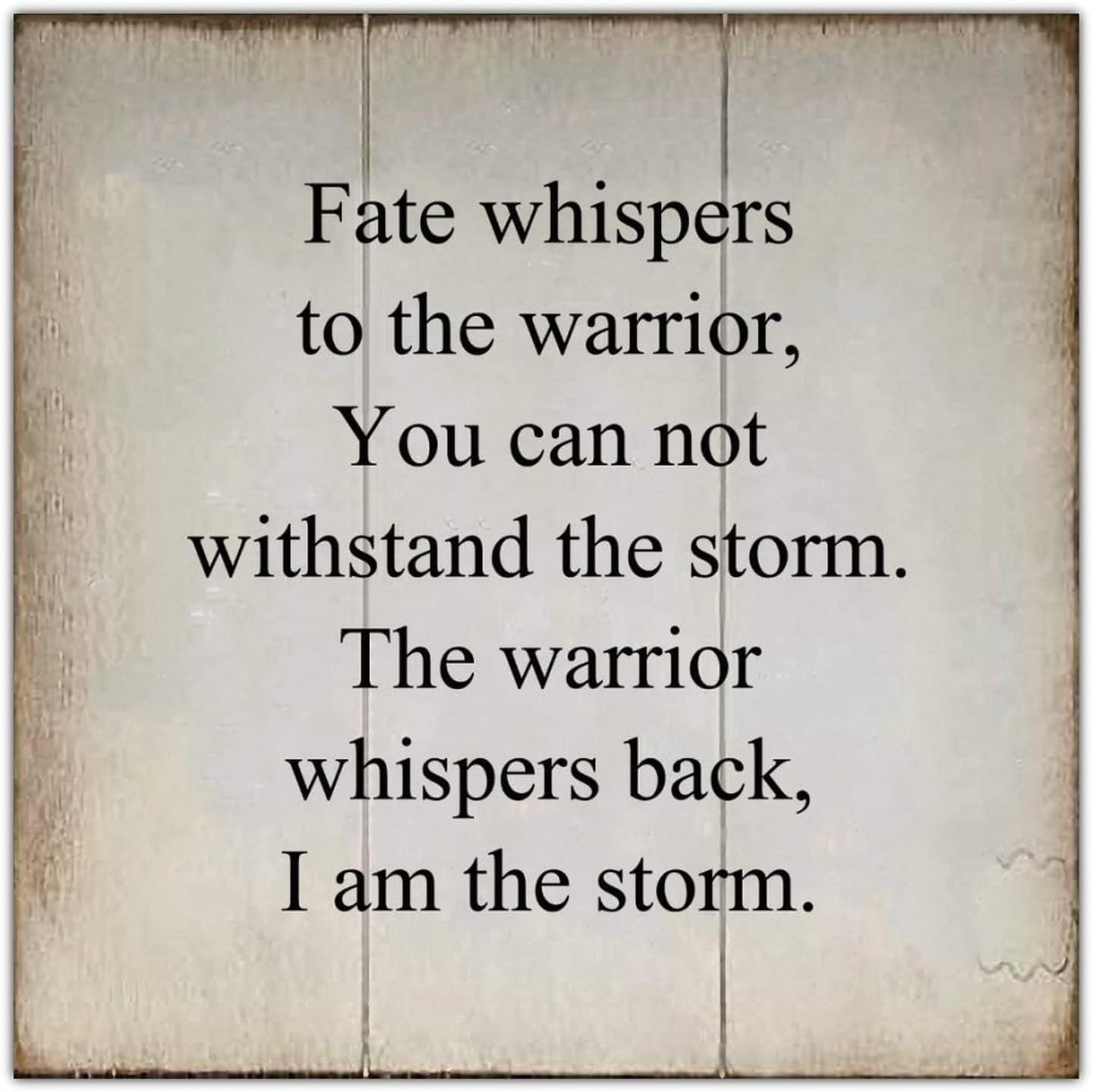 Rustic Wood Wall Sign Fate Whispers To The Warrior You Can Not ...