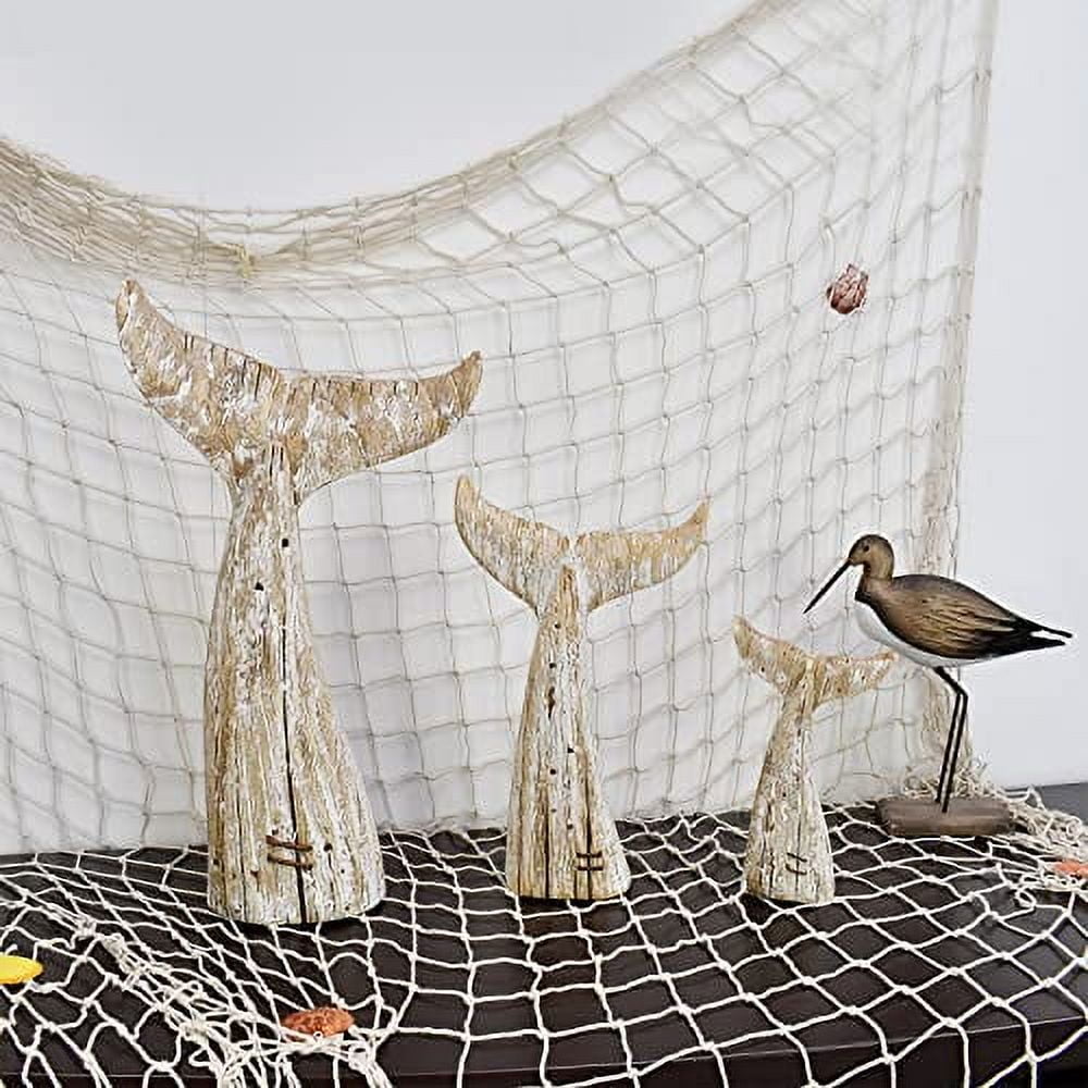 Rustic Wood Whale Tail Decor Tabletop Nautical Decor, Wooden Whale Tail ...