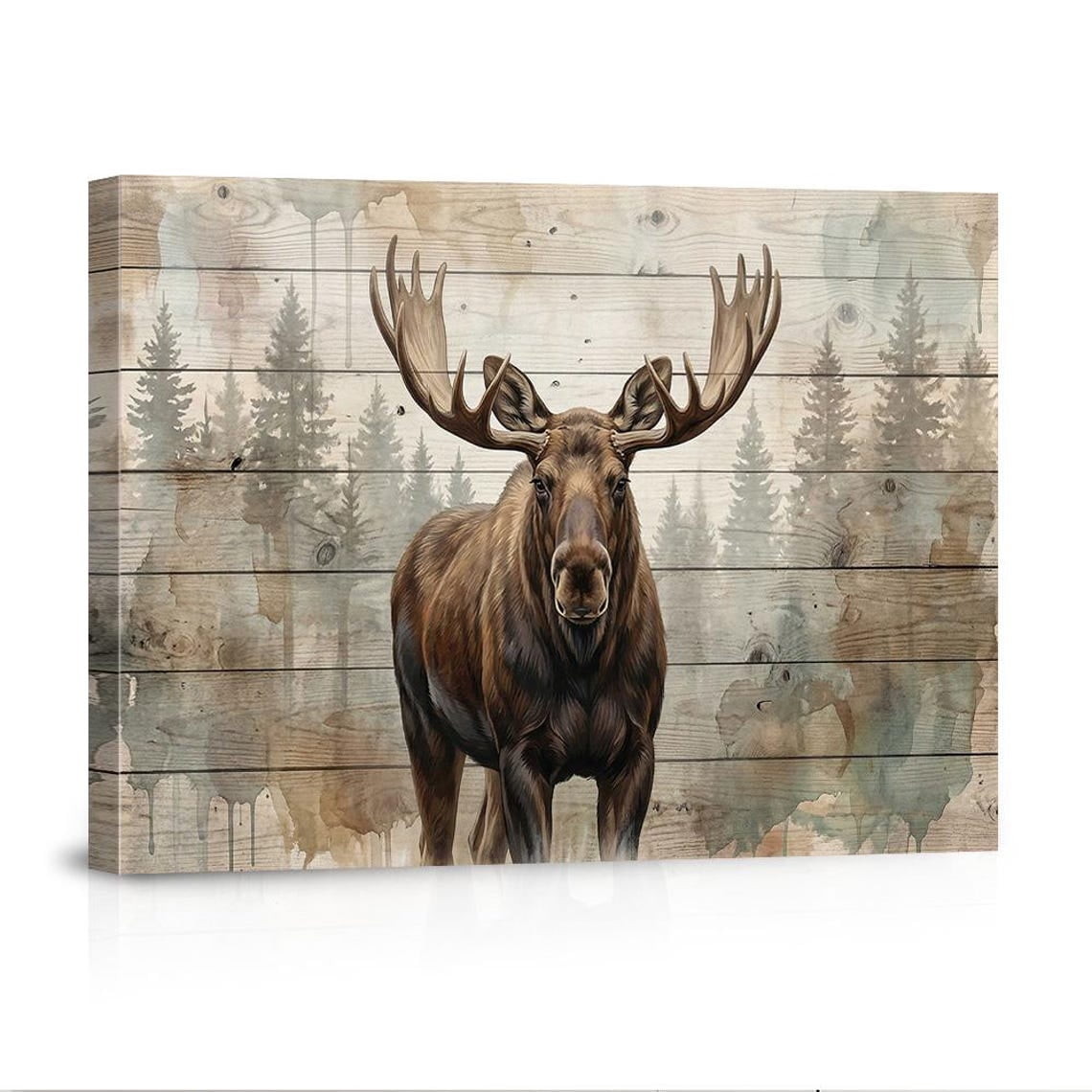 Rustic Wood Wildlife Cabin Lodge USA Made Canvas - Walmart.com