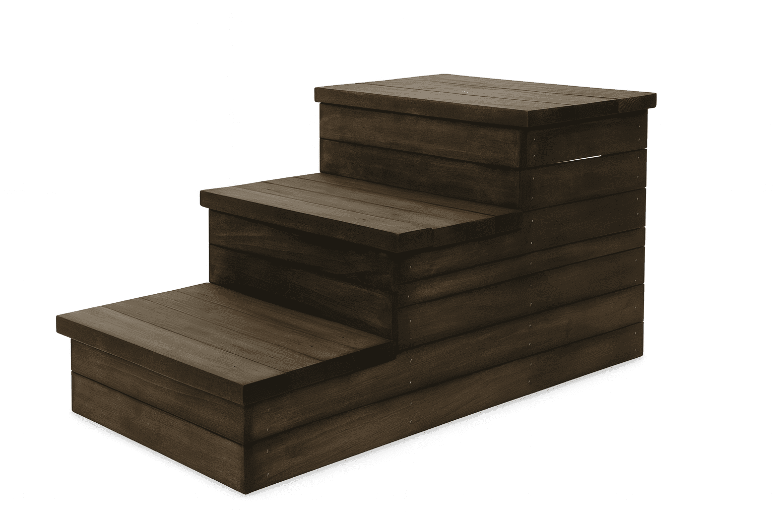 Rustic Wooden 3-Step Pet Stairs – Durable Dog & Cat Steps for Bed or ...