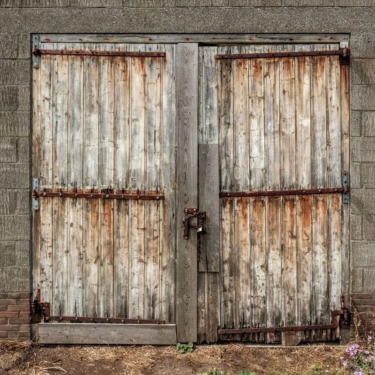 Rustic Wooden Barn Door Backdrop Farmhouse Retro Antique White Wood ...