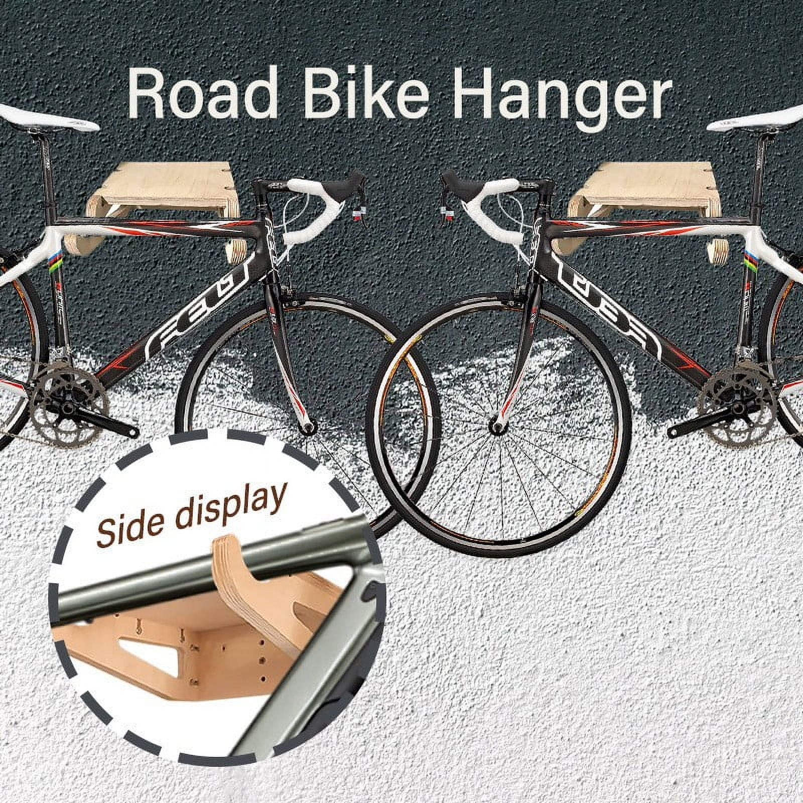 Rustic Wooden Bike Wall Mount: Compact, Space-Saving Bicycle Storage ...