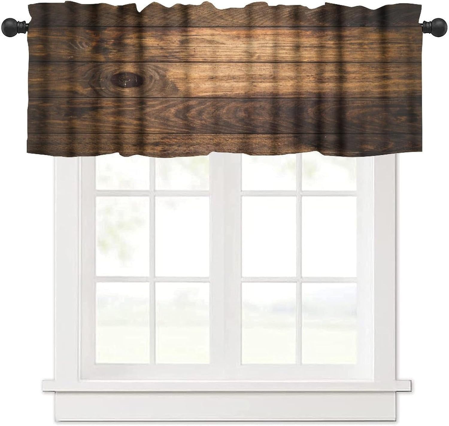 Rustic Wooden Board Valances Set for Kitchen, Wall Floor Textured ...