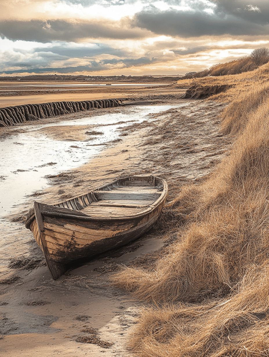 Rustic Wooden Boat Beach Landscape Canvas Print/Wall Art， Perfect for ...