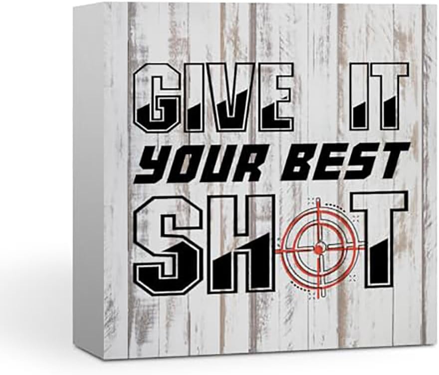 Rustic Wooden Box Sign Funny Bathroom Desk Decor For Farmhouse Home ...