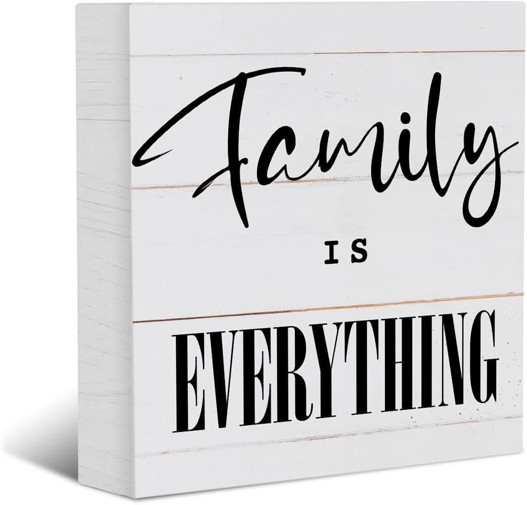 Rustic Wooden Box Sign, Home Decor, Housewarming Gift Wood Block Plaque ...