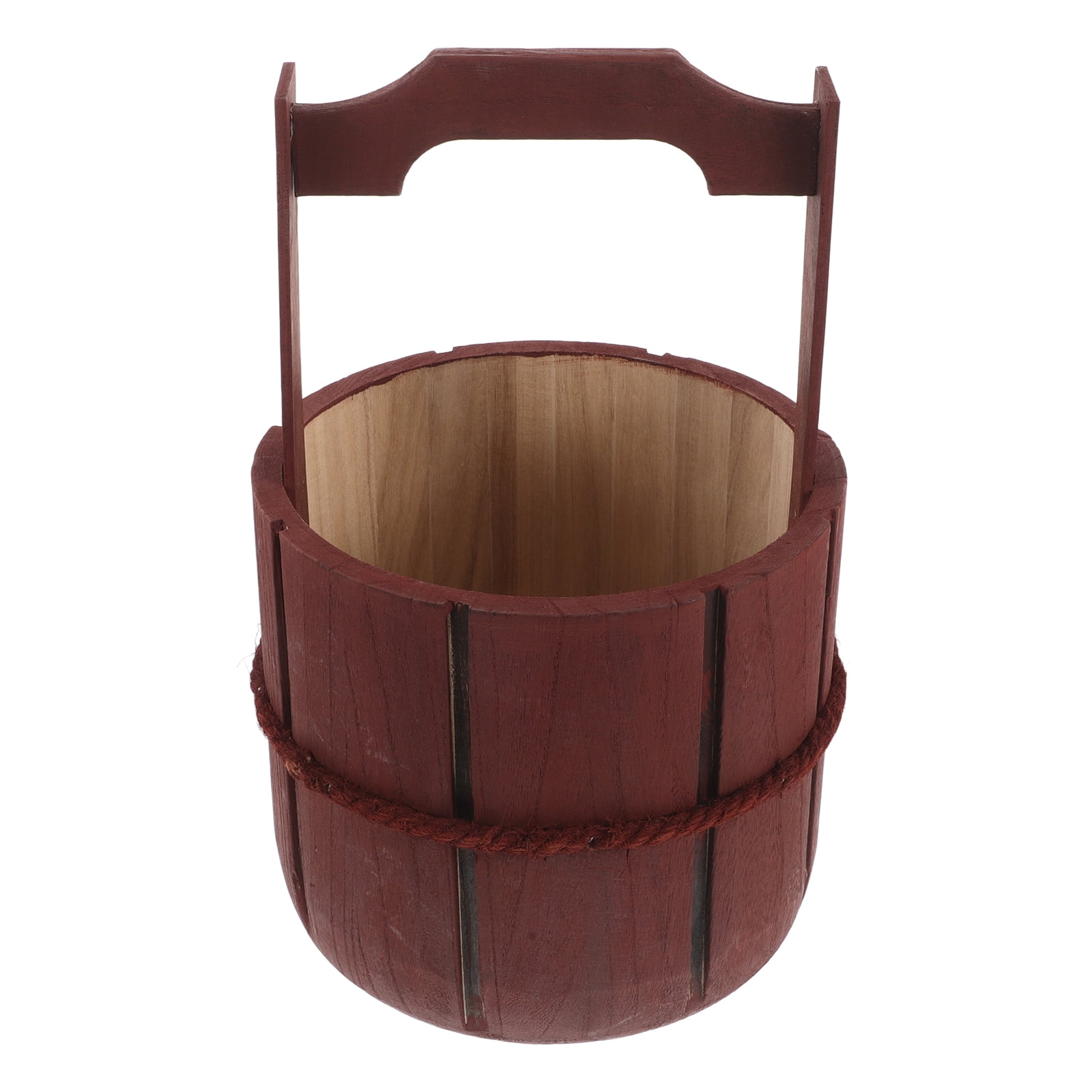 Rustic Wooden Bucket Barrel Planter for Children Dance Props Outdoor ...