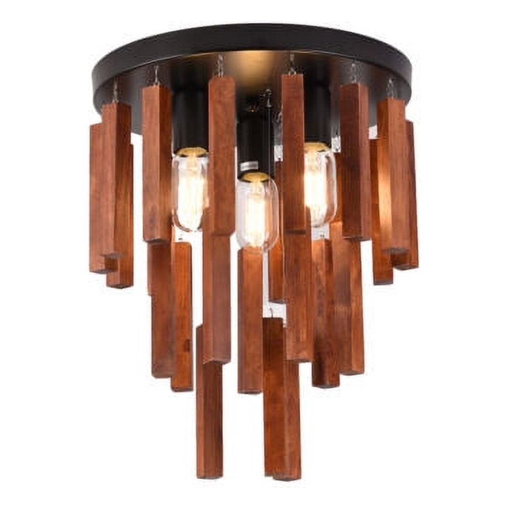 Rustic Wooden Ceiling Light Round Chandelier with E26 Base for ...