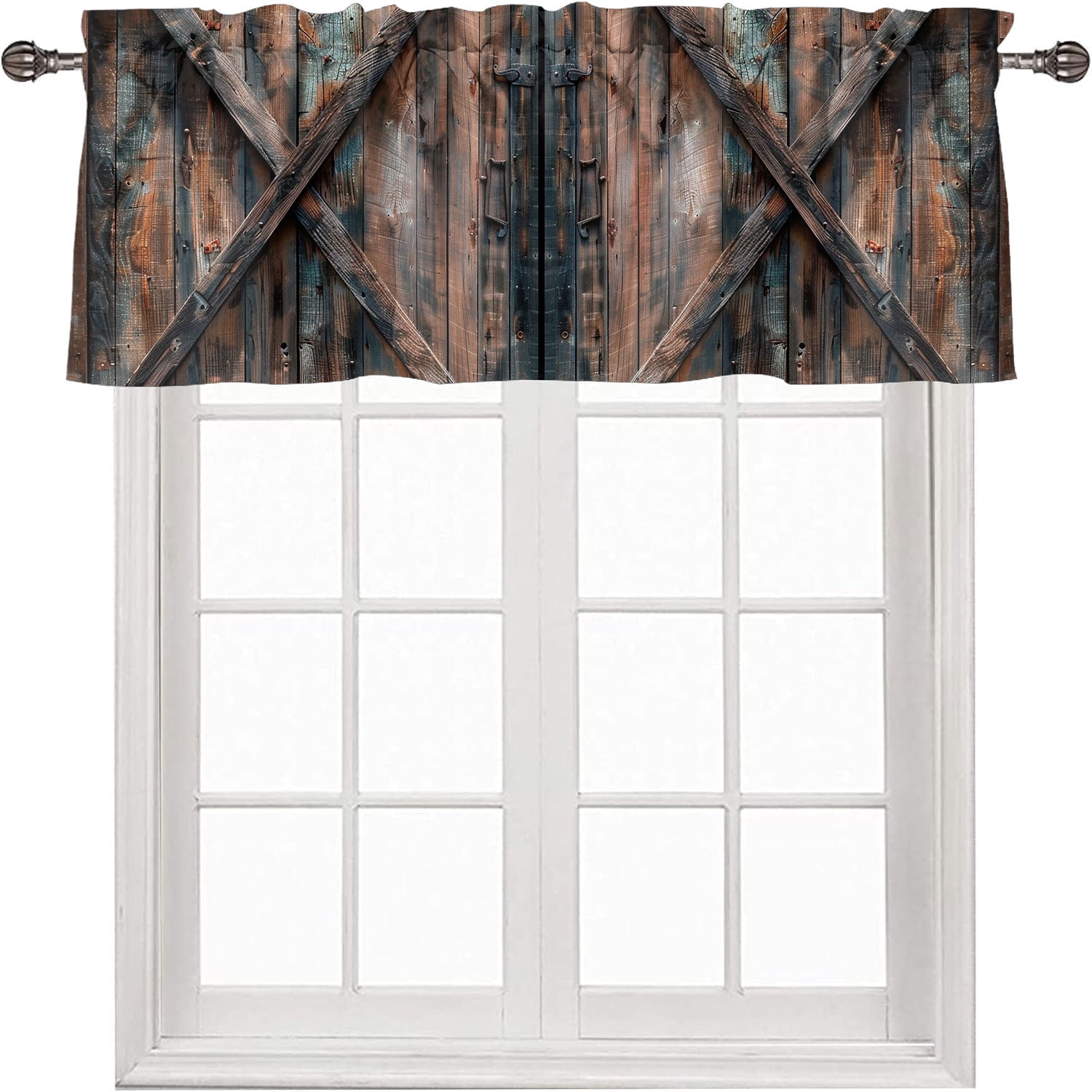 Rustic Wooden Curtains Valances for Home Decor Brown Wood Door of ...