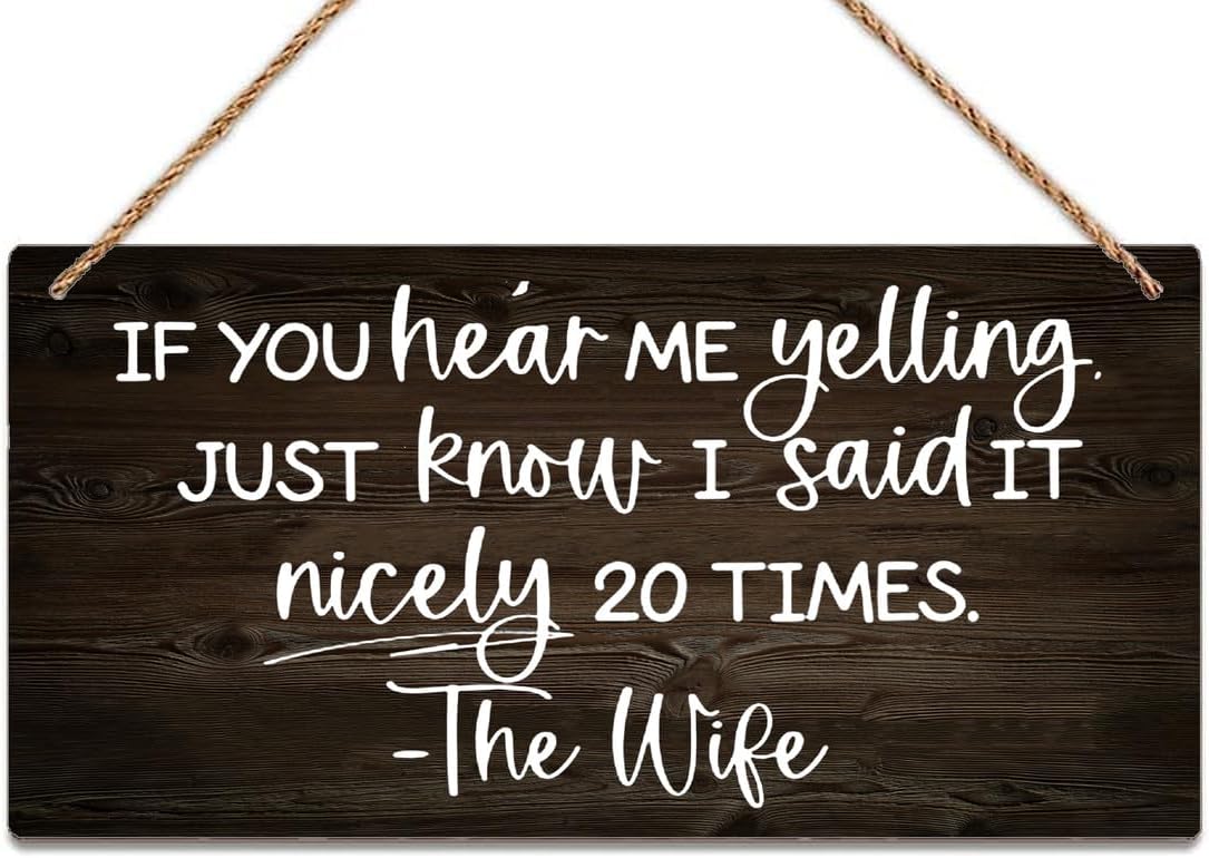 Rustic Wooden Door Hanging Wall Art Sign Funny Welcome Sign If You Hear ...