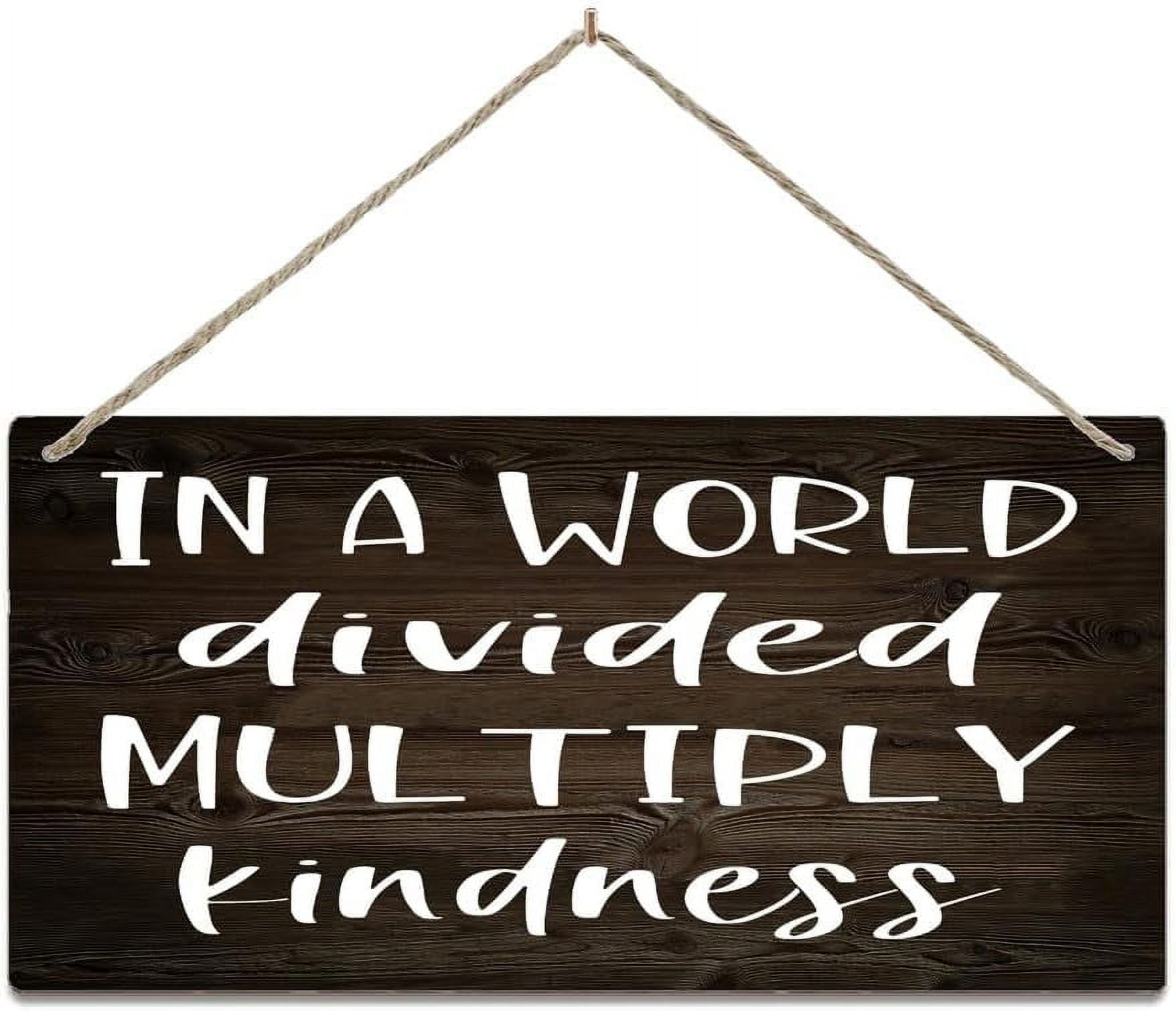 Rustic Wooden Door Hanging Wall Art Sign In A World Divided Multiple ...