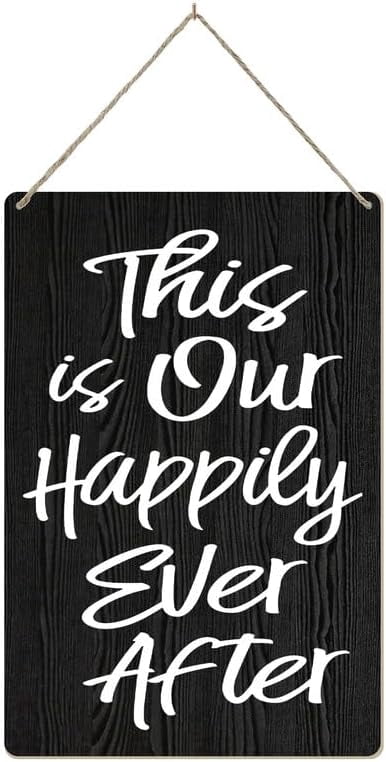 Rustic Wooden Door Hanging Wall Art Sign This Is Our Happily Ever After ...
