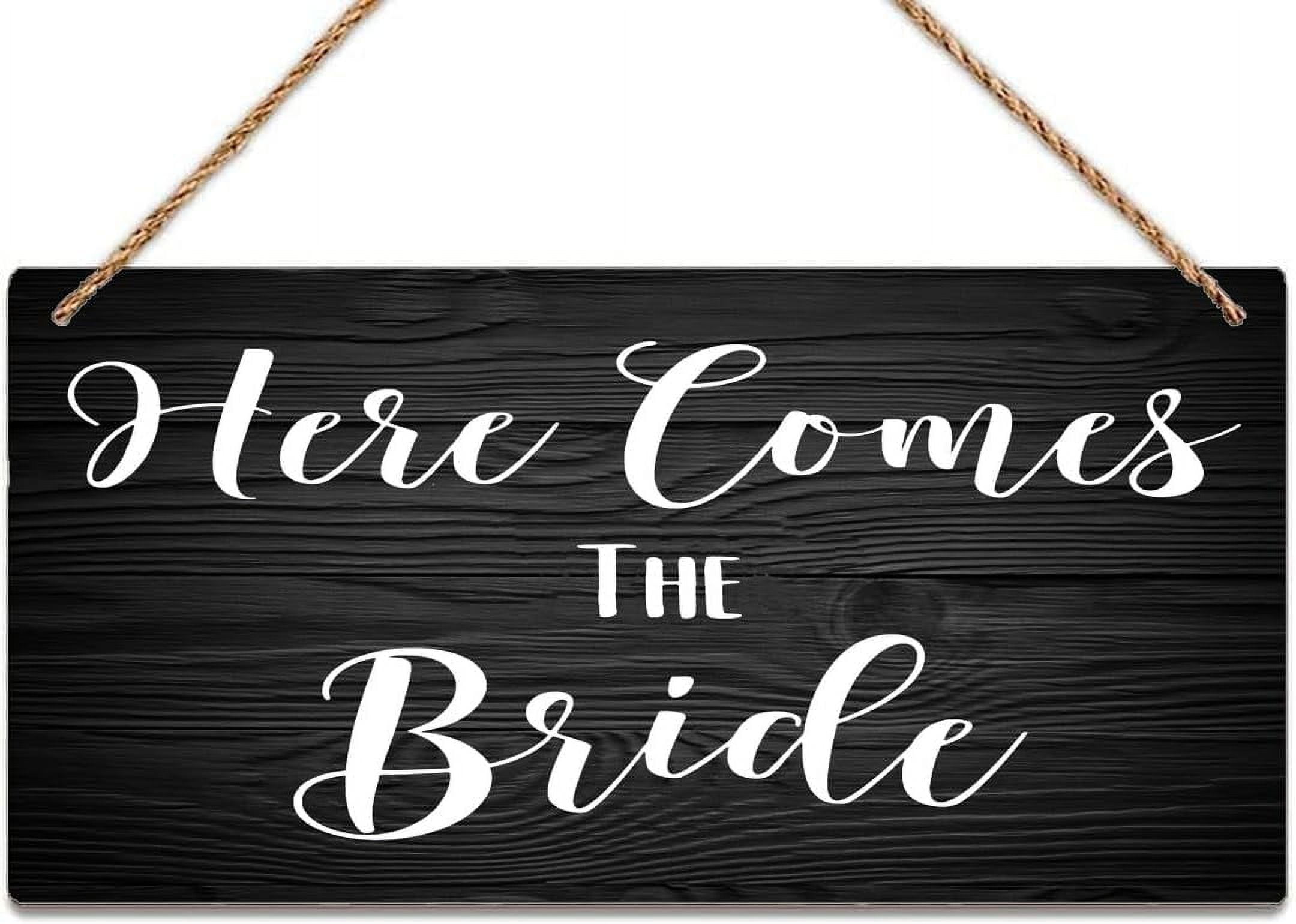Rustic Wooden Door Hanging Wall Art Sign Wedding Ring Bearer Sign Here ...