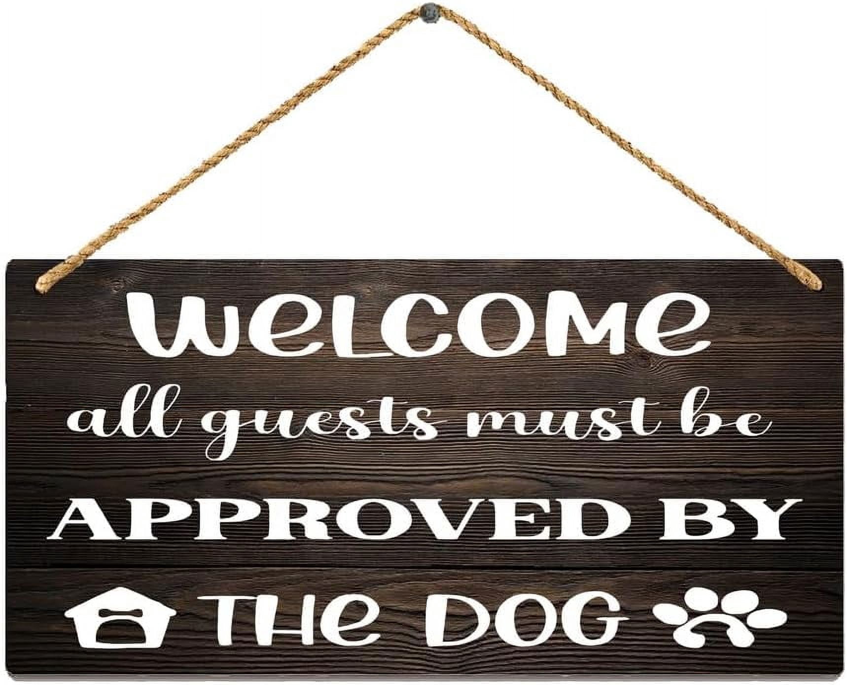 Rustic Wooden Door Hanging Wall Art Sign Welcome All Guests Must Be ...