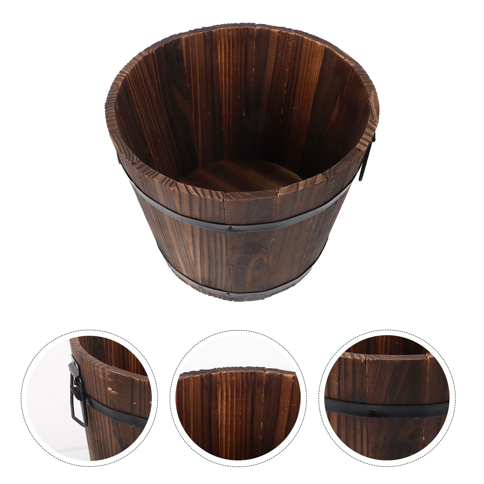 Rustic Wooden Flower Pot Planter Container Box for Plants Indoor ...