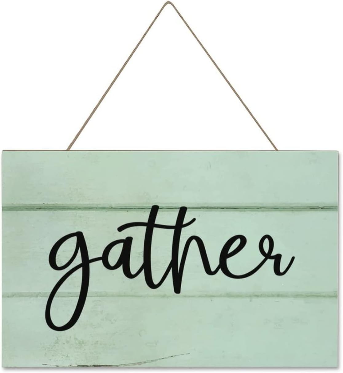 Rustic Wooden Gather Hanging Sign For Door Home Decor Kitchen Garden ...