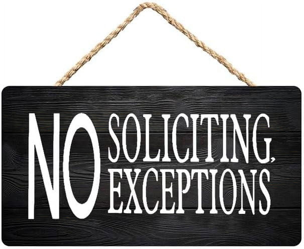 Rustic Wooden Hanging Sign No Soliciting No Exceptions Wall Plaque Wood ...
