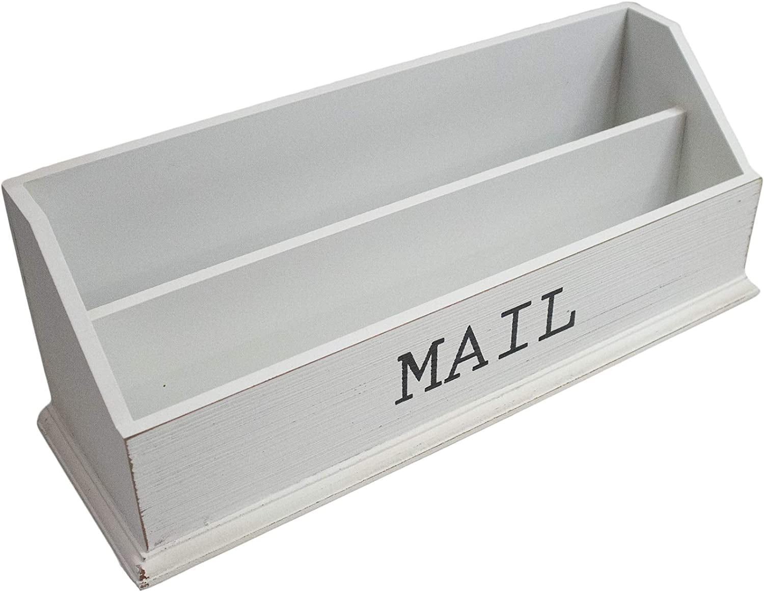 Rustic Wooden Office Desk Organizer & Mail Rack With Distressed Wood ...