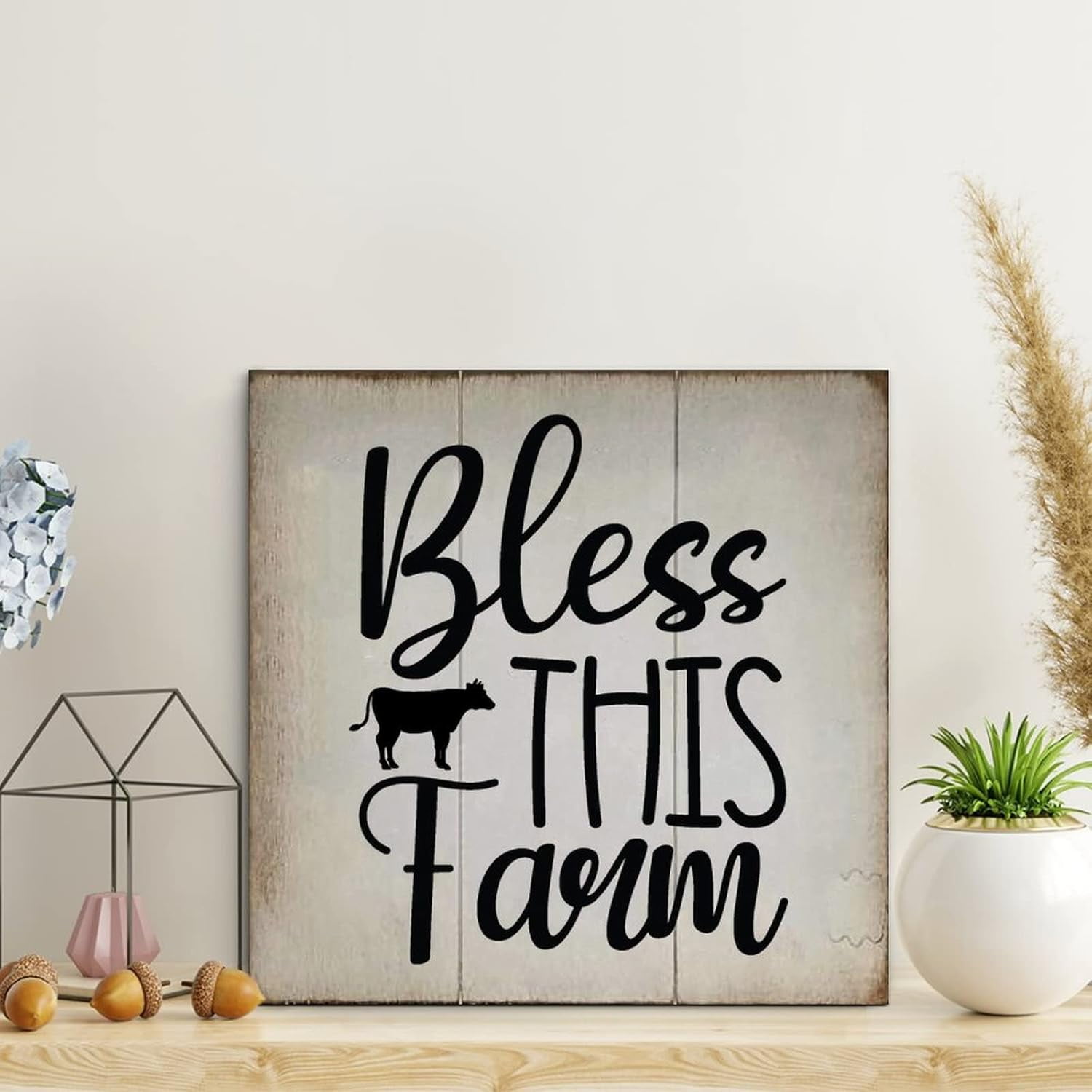 Rustic Wooden Pallet Sign Bless This Farm Wood Signs With Inspirational ...