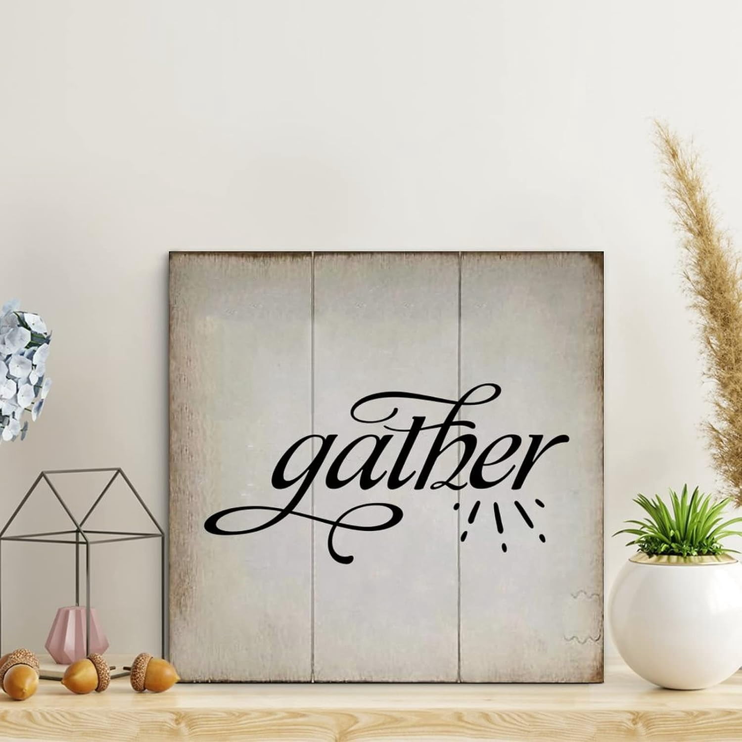 Rustic Wooden Pallet Sign Gather Wood Signs With Inspirational Quotes ...