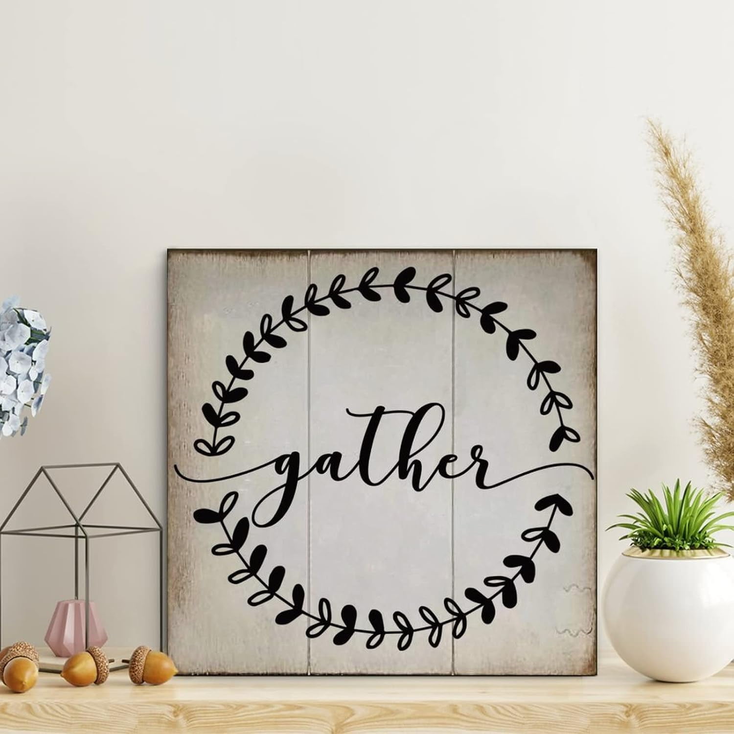 Rustic Wooden Pallet Sign Gather Wood Signs With Quotes Family Family ...