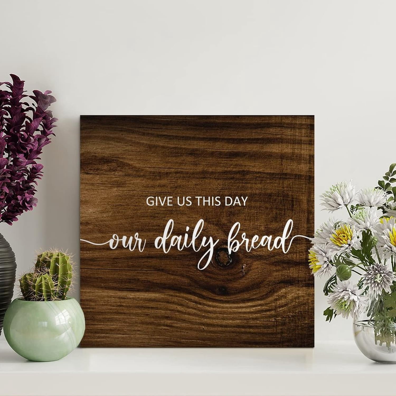 Rustic Wooden Pallet Sign Give Us This Day Our Daily Bread Wood Signs ...