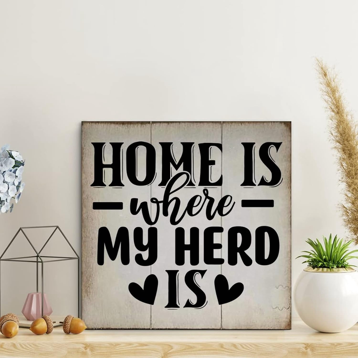 Rustic Wooden Pallet Sign Home Is Where My Herd Is Wood Signs With ...