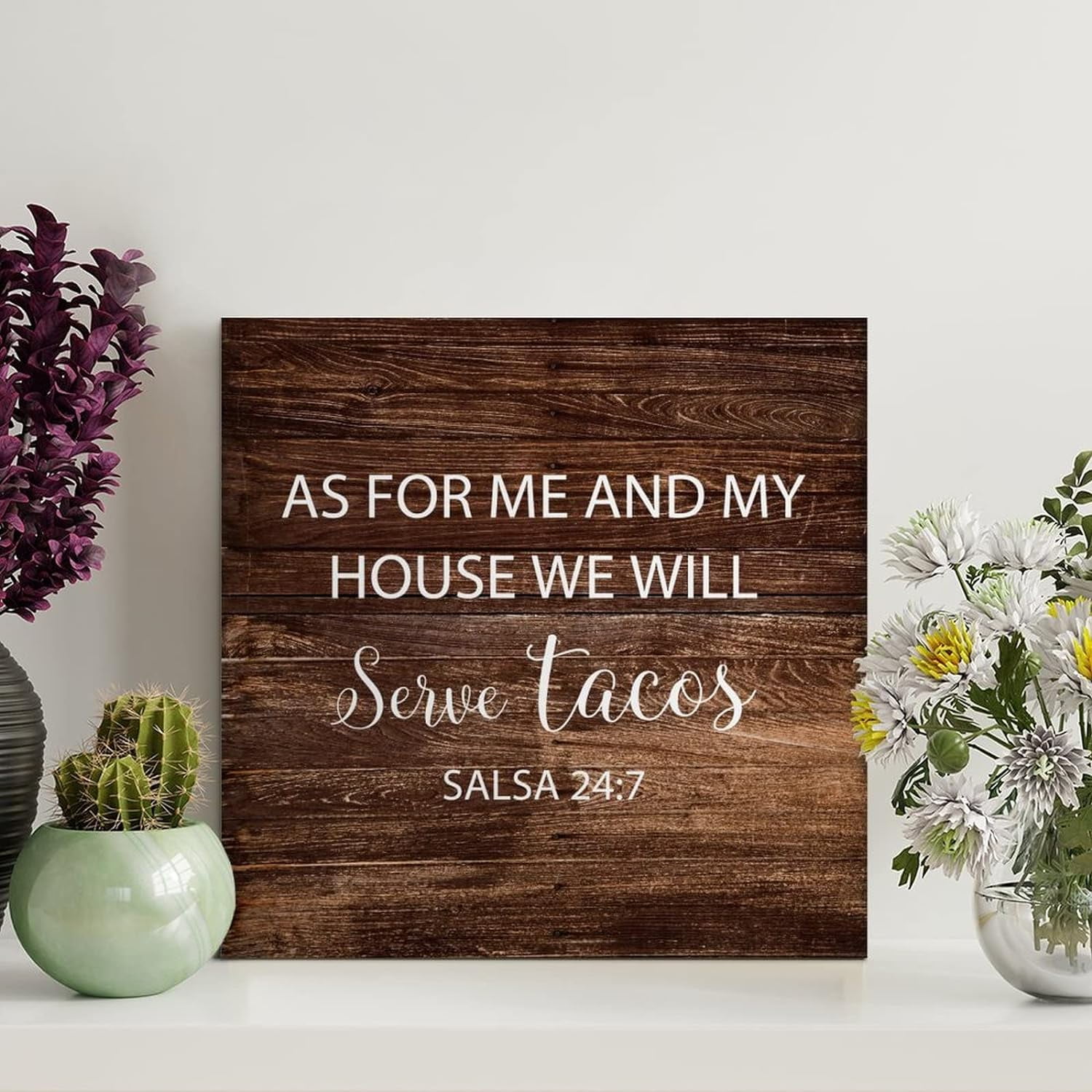 Rustic Wooden Pallet Sign As For Me And My House We Will Serve Tacos ...