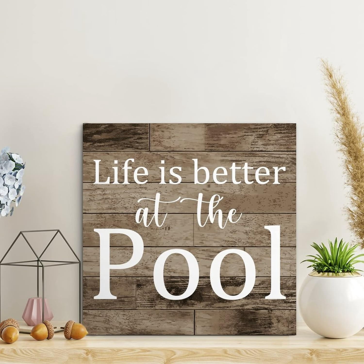 Rustic Wooden Pallet Sign Life Is Better At The Pool-4 Wood Signs With ...