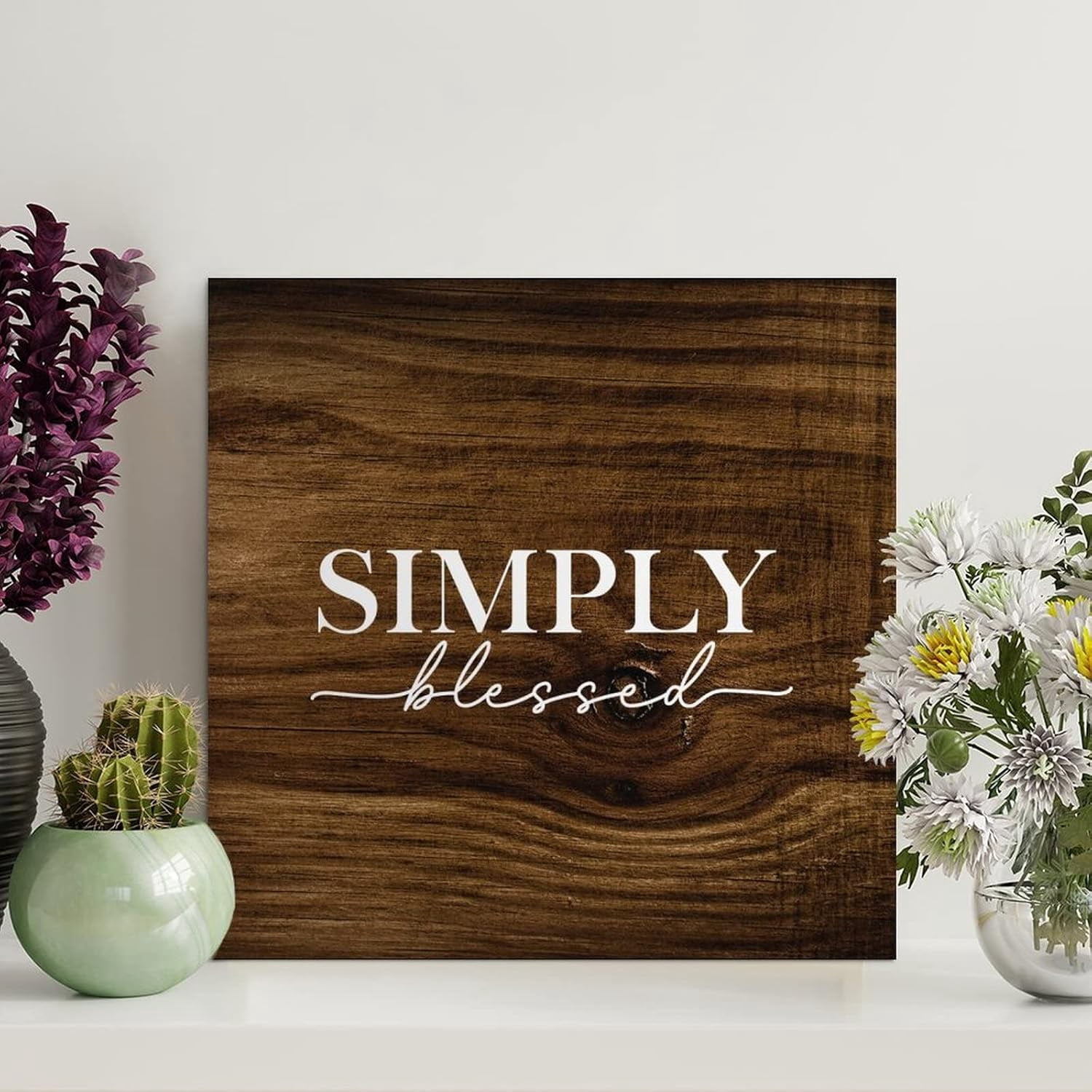 Rustic Wooden Pallet Sign Simply Blessed Wall Sign With Quotes 10X10 ...