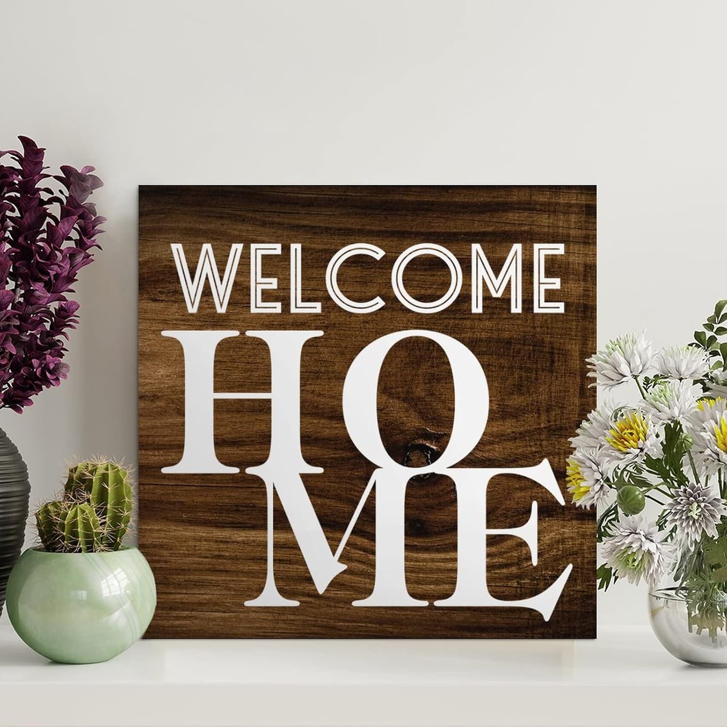 Rustic Wooden Pallet Sign Welcome Home Signs With Inspirational Quotes ...