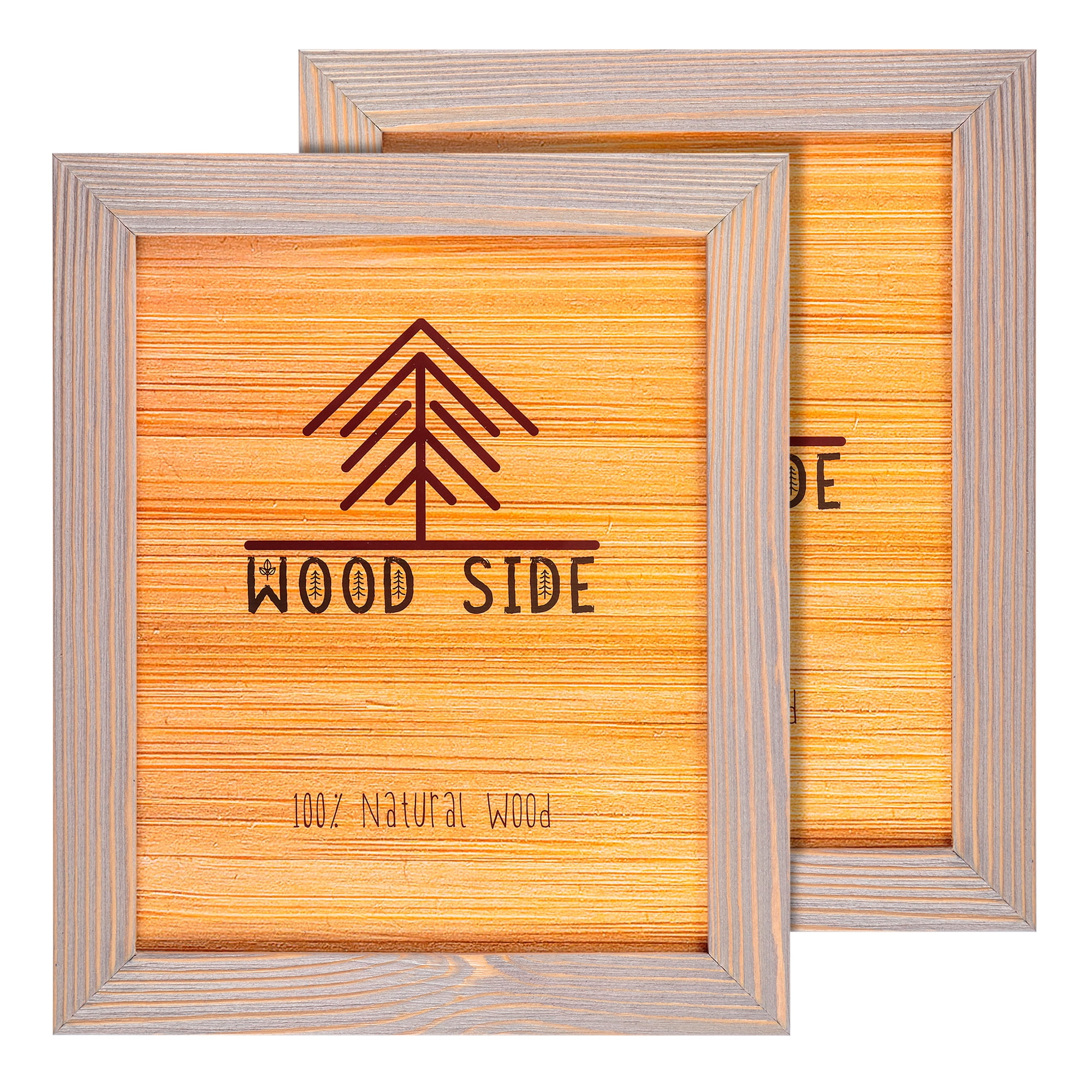Rustic Wooden Picture Frame 8x10 - Brown Grey - Set of 2-100% Natural ...