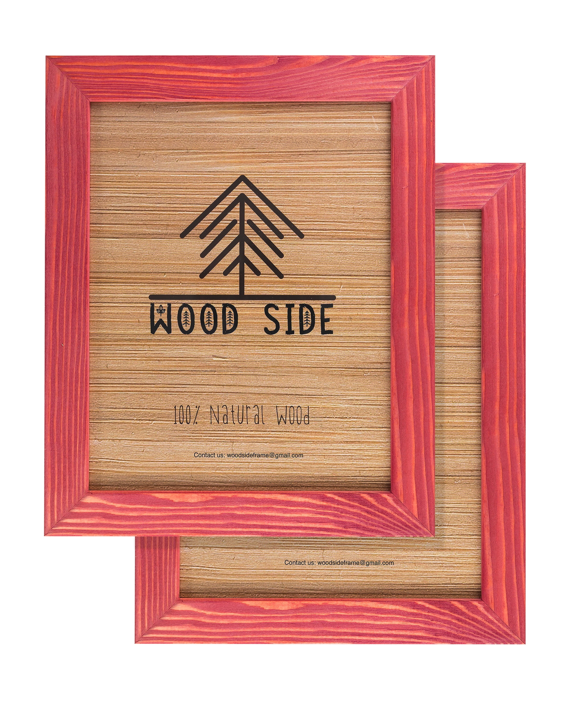 Rustic Wooden Picture Frames 8x10 - Red - Set of 2 - 100% Natural Eco ...