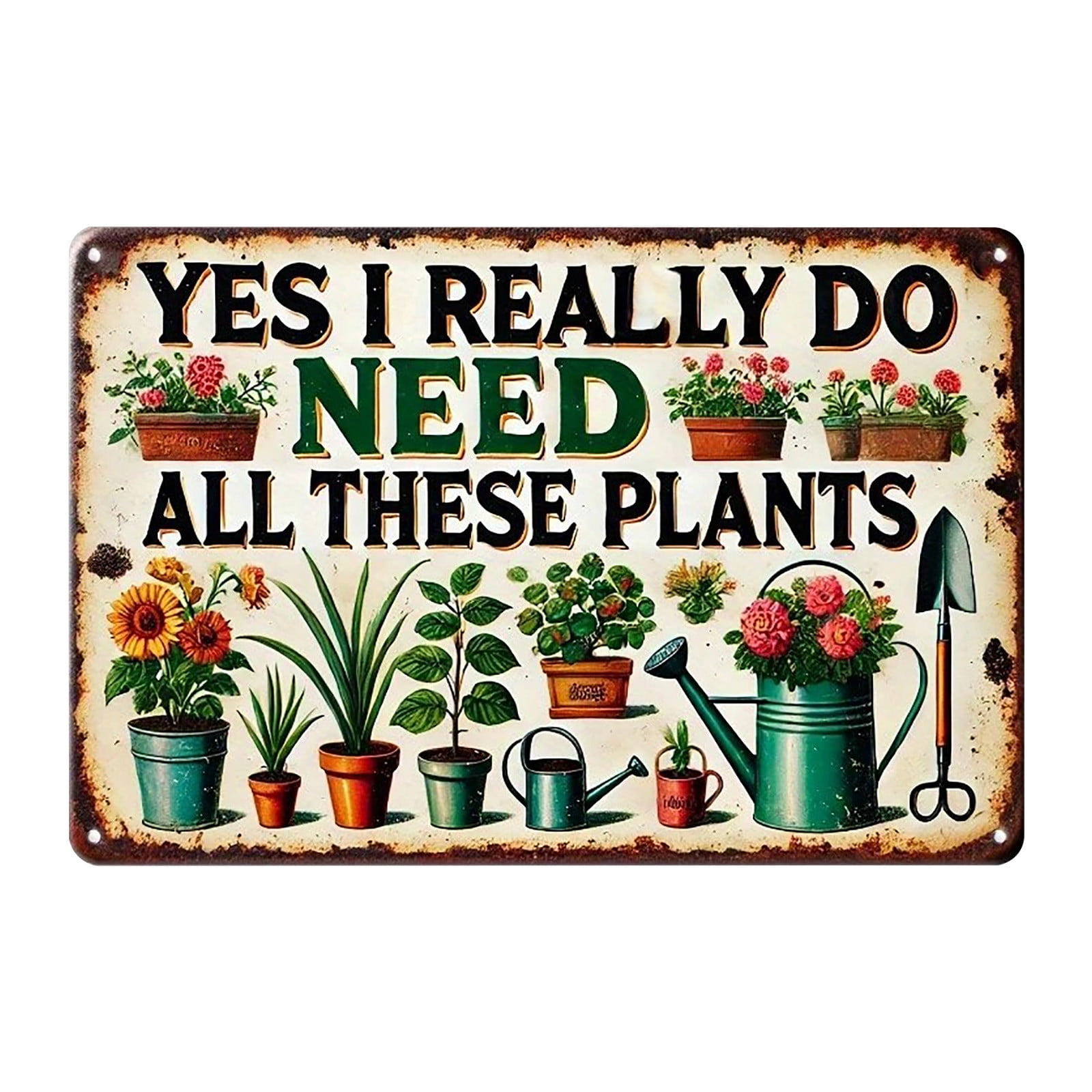 Rustic Wooden Plant Illustration Wall Decor, Colorful Botanical Sign ...