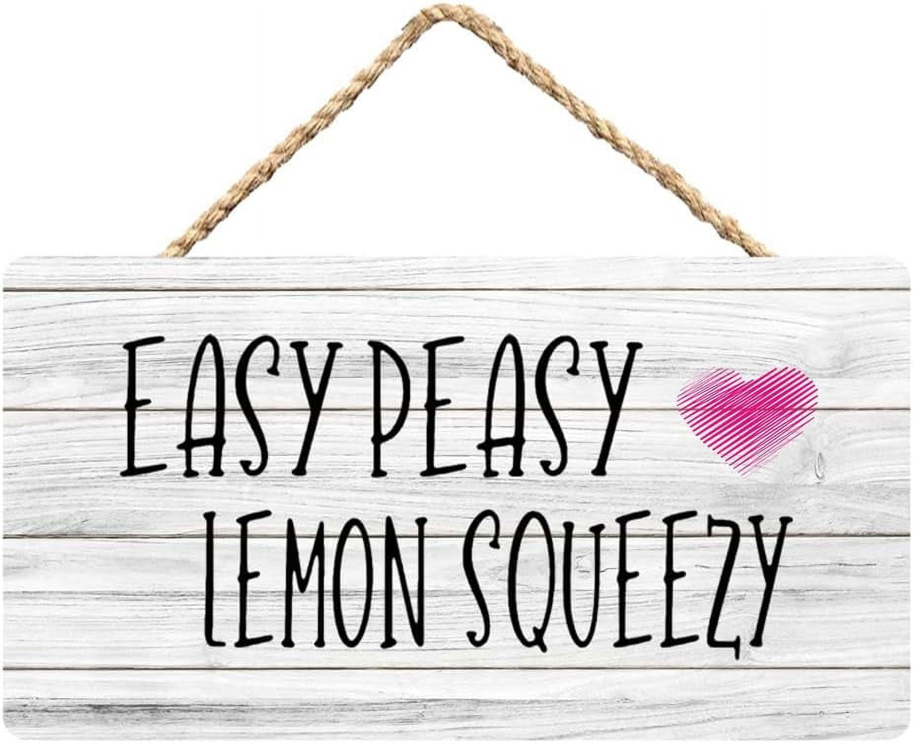 Rustic Wooden Sign Decor - Easy Peasy Lemon Squeezy - Wood Plaque Home ...