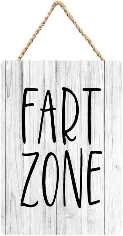 Rustic Wooden Sign Decor - Fart Zone - Wood Plaque Home & Office ...