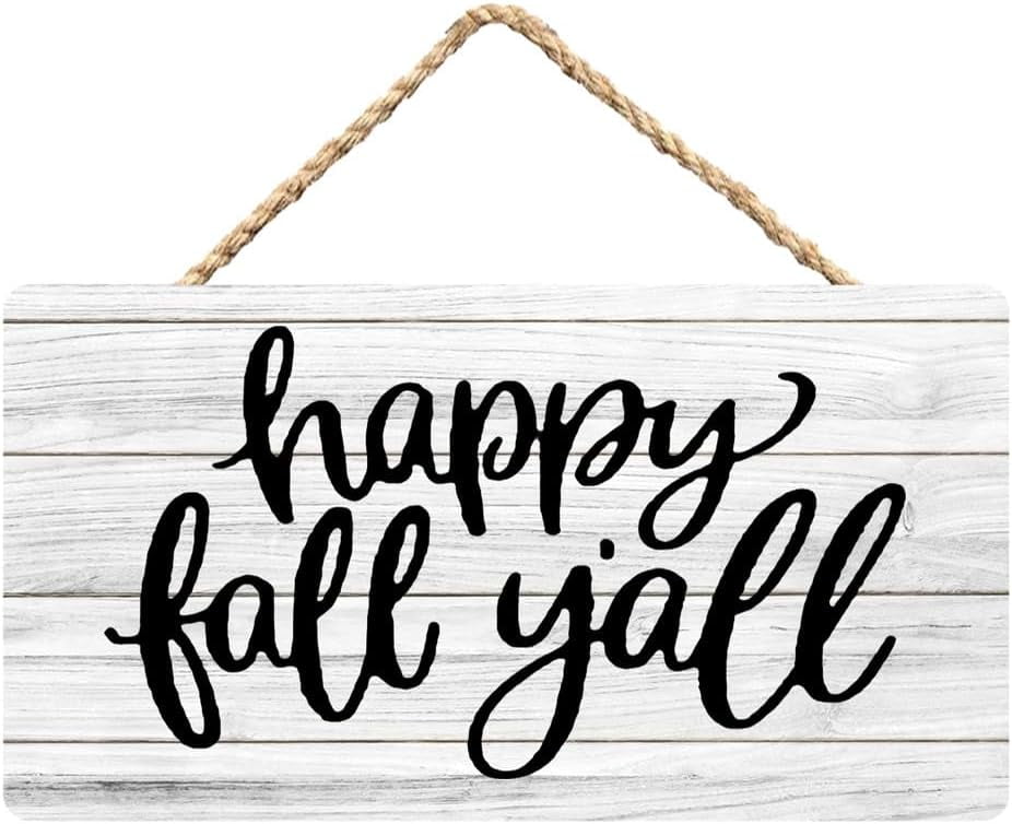 Rustic Wooden Sign Decor - Happy Fall Ya'Ll - Wood Plaque Home & Office ...