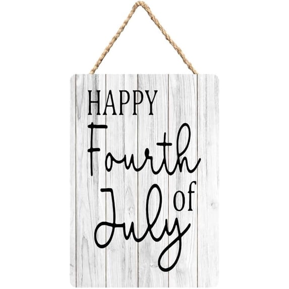 Rustic Wooden Sign Decor - Happy Fourth Of July - Wood Plaque Home ...
