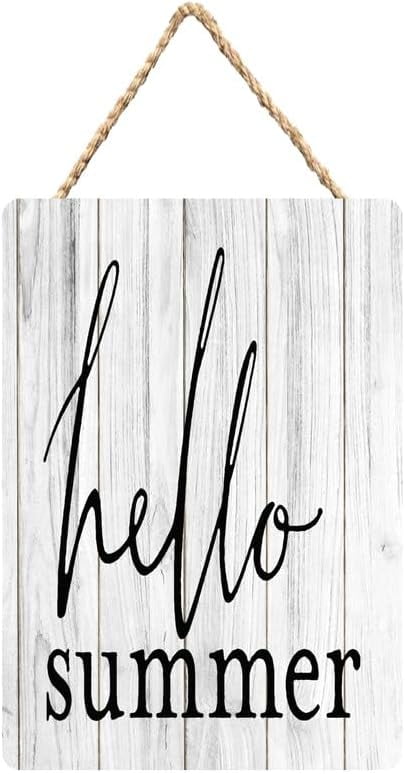 Rustic Wooden Sign Decor - Hello Summer - Wood Plaque Home & Office ...
