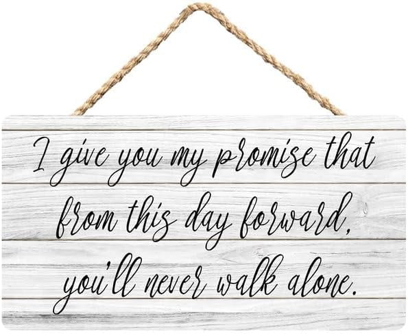 Rustic Wooden Sign Decor - I Give You My Promise - Wood Plaque Home ...