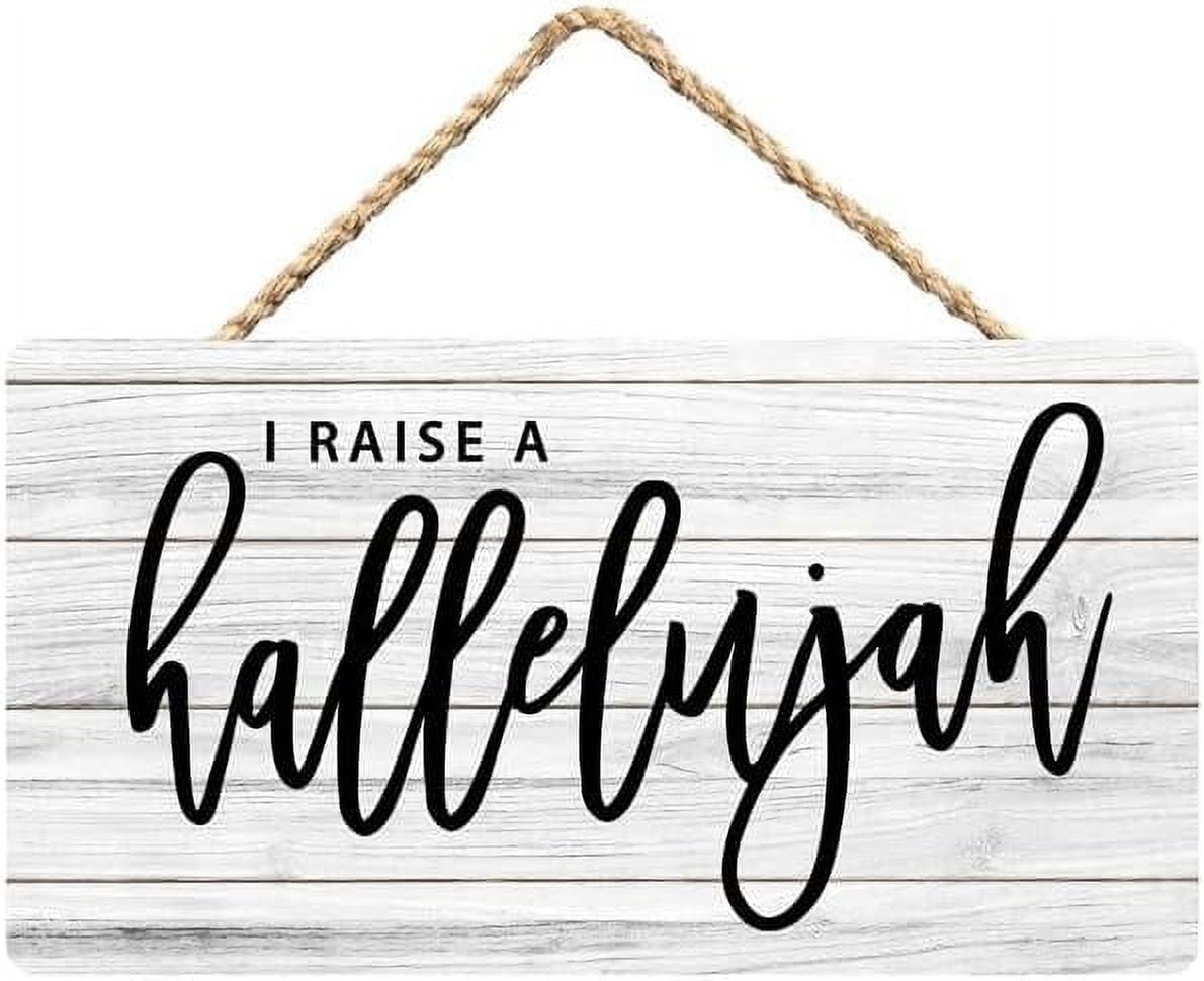 Rustic Wooden Sign Decor - I Raise Hallelujah - Wood Plaque Home ...